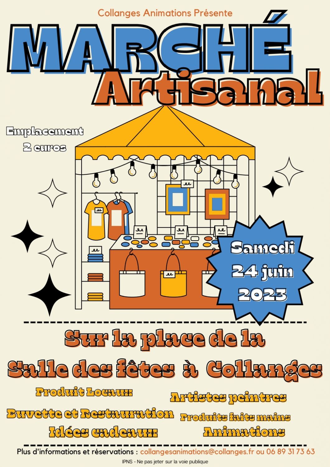 Marché artisanal samedi 24 juin 2023 | Collanges Animations à Collanges ...